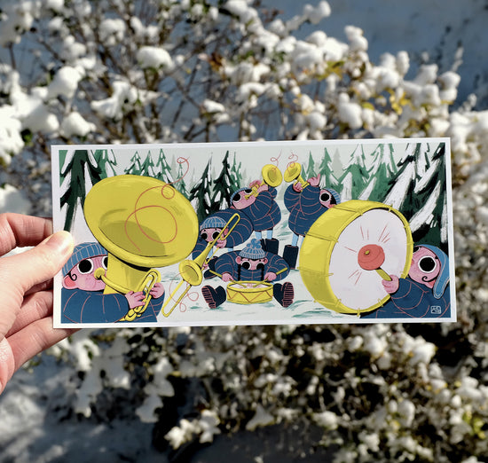 Amélie Cochet - Postkarte "Winter Band" – supportyourlocalartist.ch