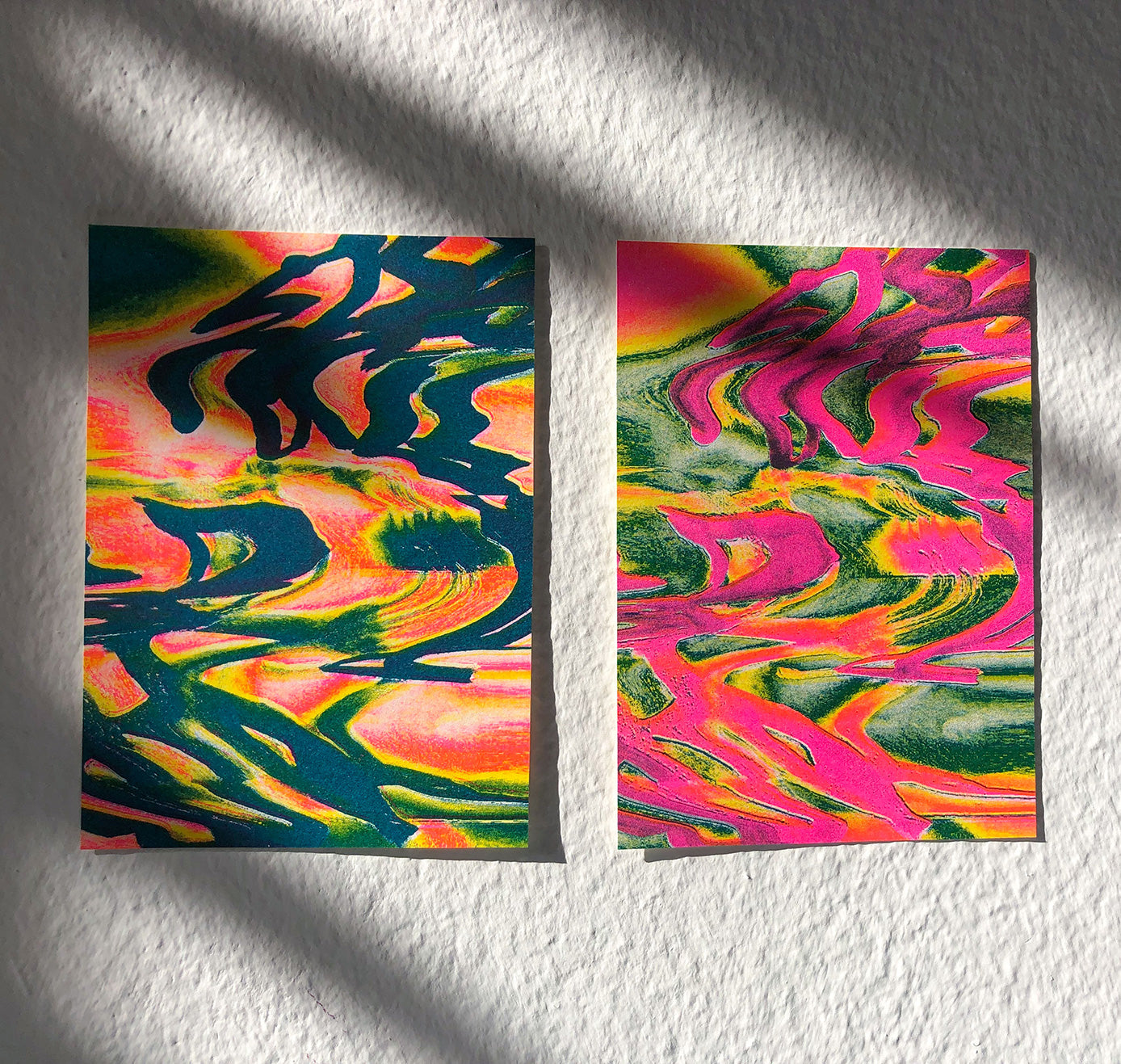 Aline Meier - Riso Postkarten A6 – 2er Set "HEAT WAVES ...