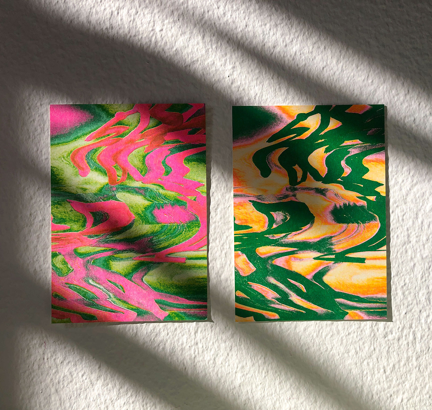 Aline Meier - Riso Postkarten A6 – 2er Set "LEMONADE DRIP"