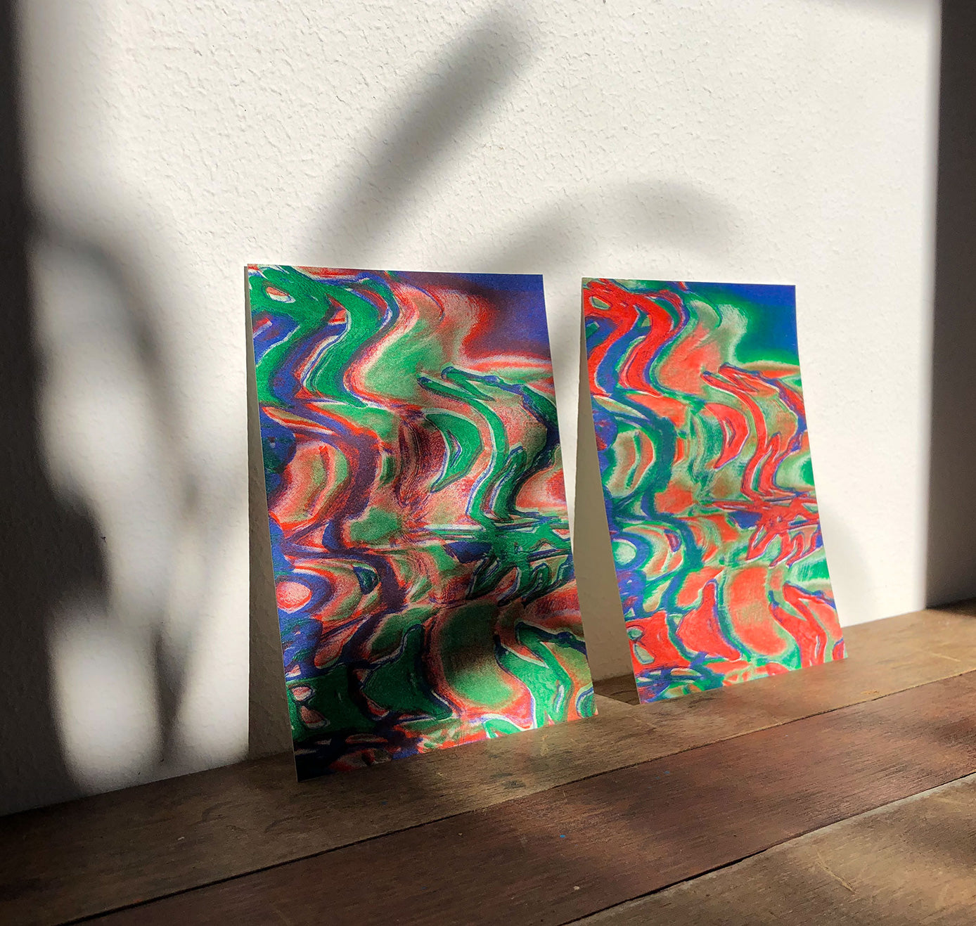 Aline Meier - Riso Postkarten A6 – 2er Set "THROW ROSES"